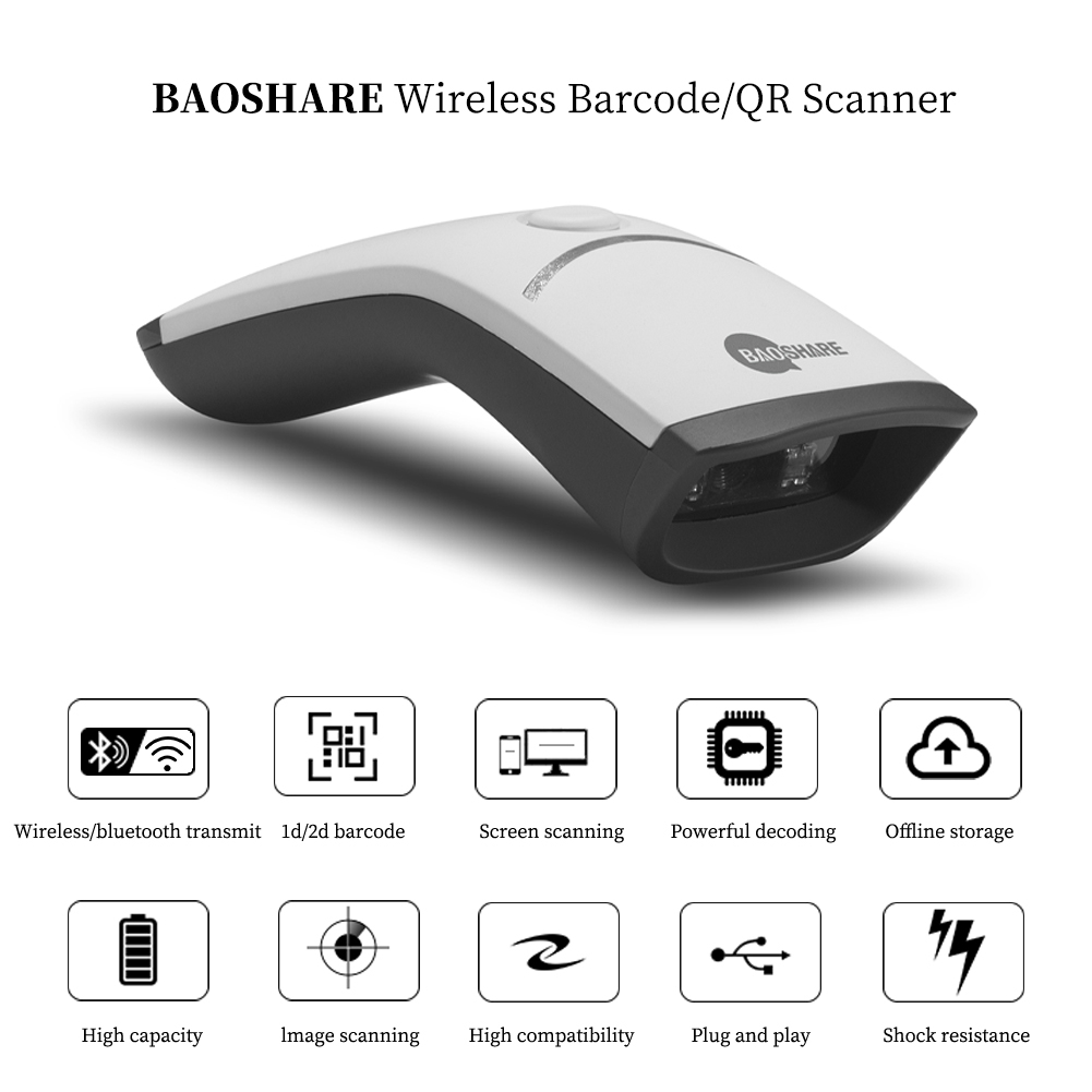 Factory Sell Portable Barcode Reader 1D 2D Wireless Bluetooth 2.4G ...